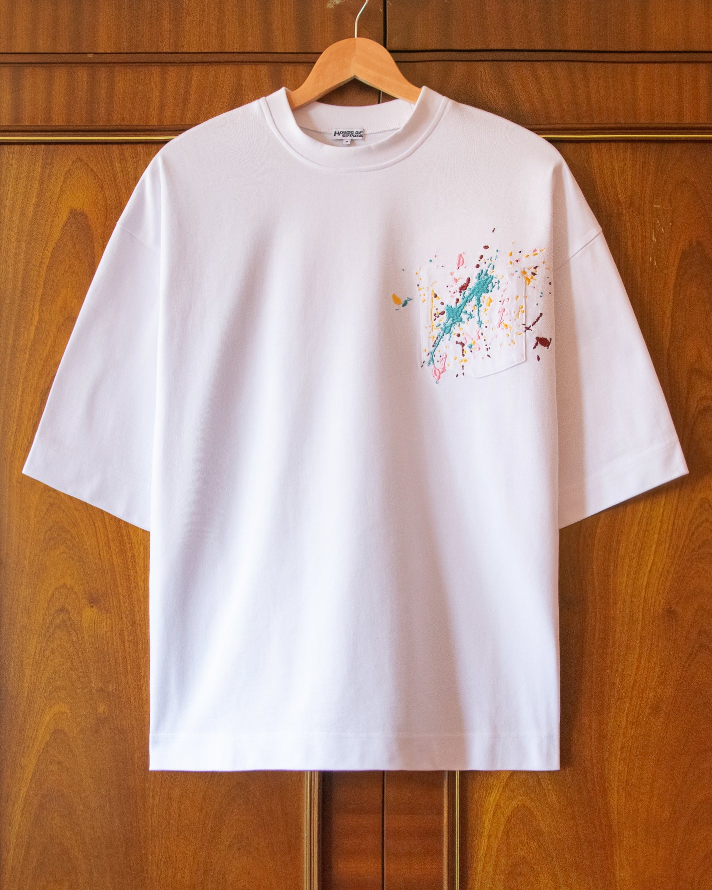 EMBROIDERED PAINT SPLATTER TEE – HOUSE OF ERRORS